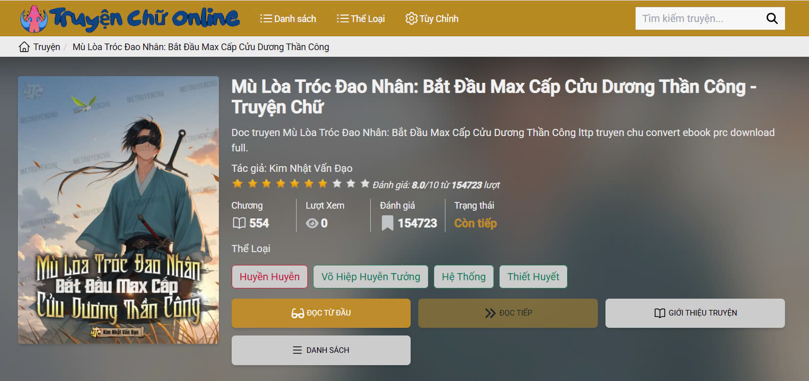 Khám phá Mù Lòa Tróc Đao Nhân: Bắt Đầu Max Cấp Cửu Dương Thần Công Kim ...